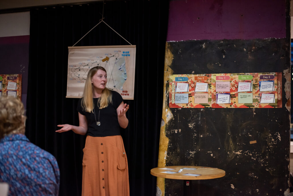 Pic by Anna Mayberry, with Julia Johnson defending her mayoral decisions